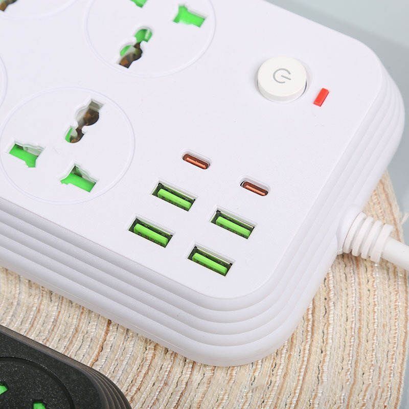 Expansion Power Socket 3000W Power Board Universal Socket 6 Sockets 4 ...