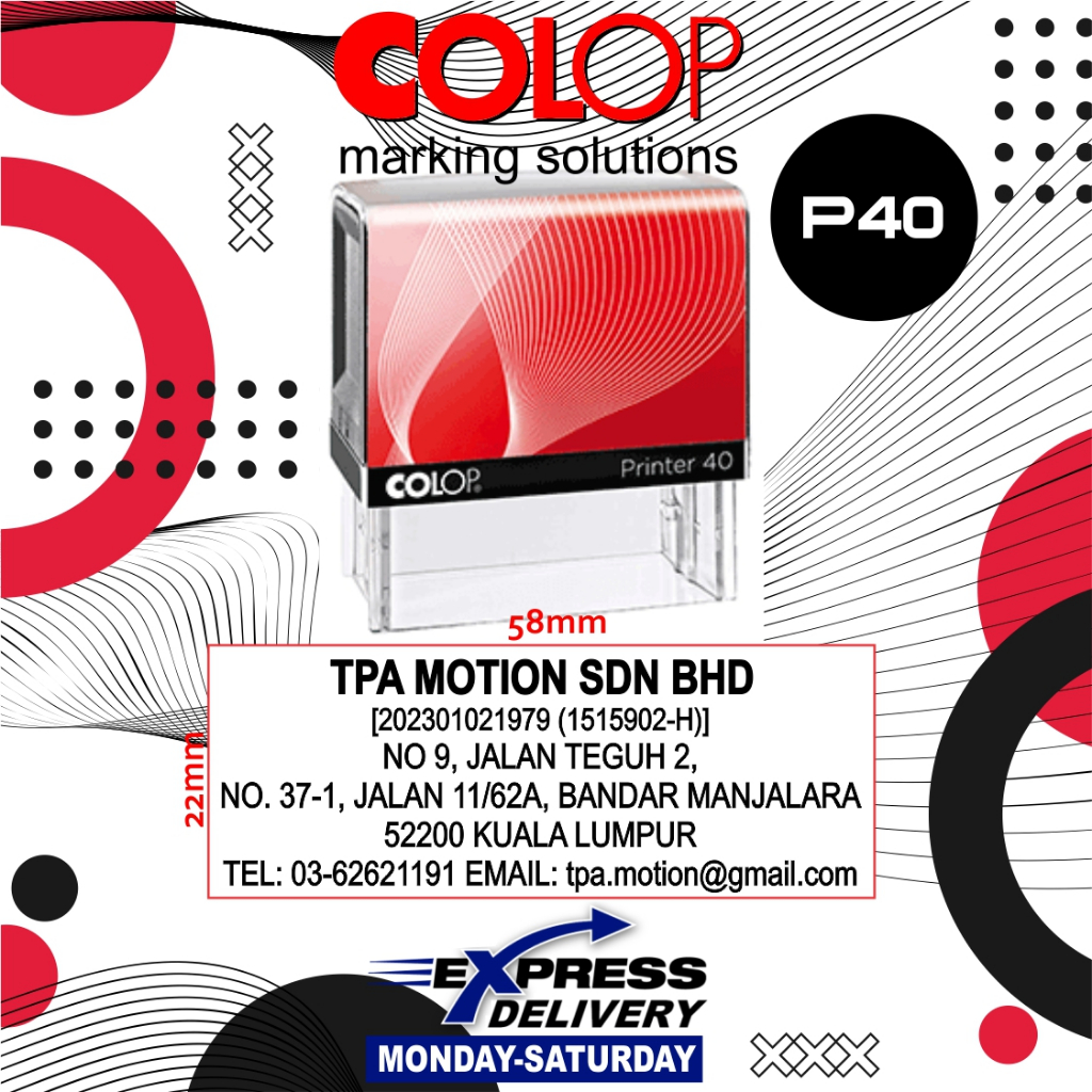 Rubber Stamp Colop P10|P20|P30|P40|R17|R24|R30 Cop *SHIPPING IN 24HOURS* (CHAT DETAIL | INK BIRU ...