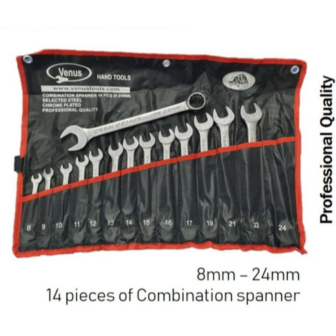 Original VENUS CRV Spanar Set 8-24mm 14 PCS Combination Wrench Spanner ...