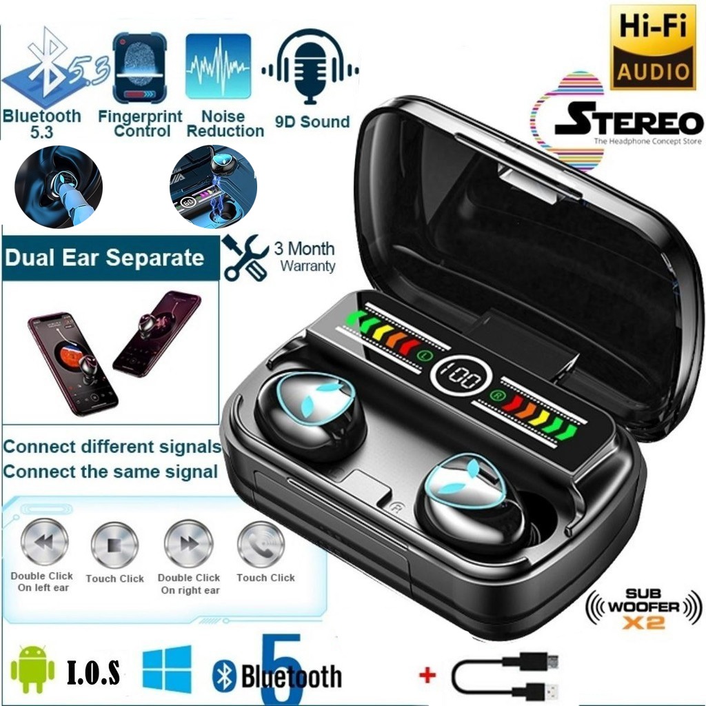 TWS Bluetooth Earphone Smart Touch Wireless Earbuds HiFi Stereo Bass ...