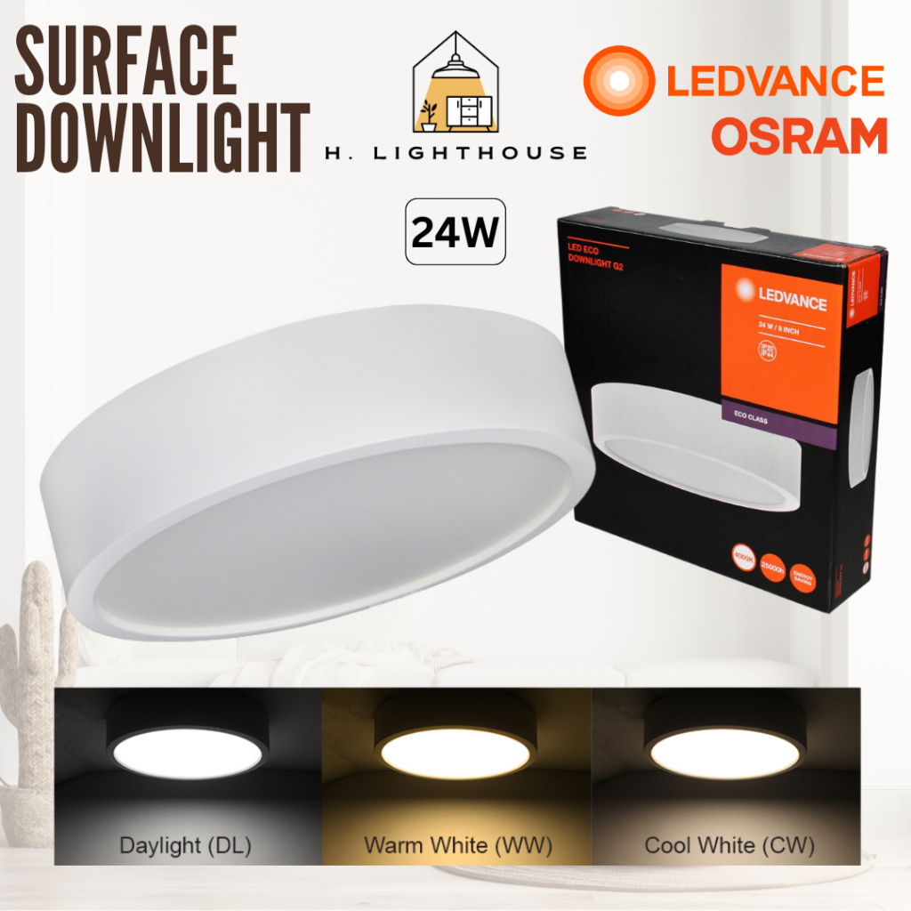 OSRAM LEDVANCE LED Surface Downlight LED ECO G2 24W 8" High Quality LED Surface Downlight ...