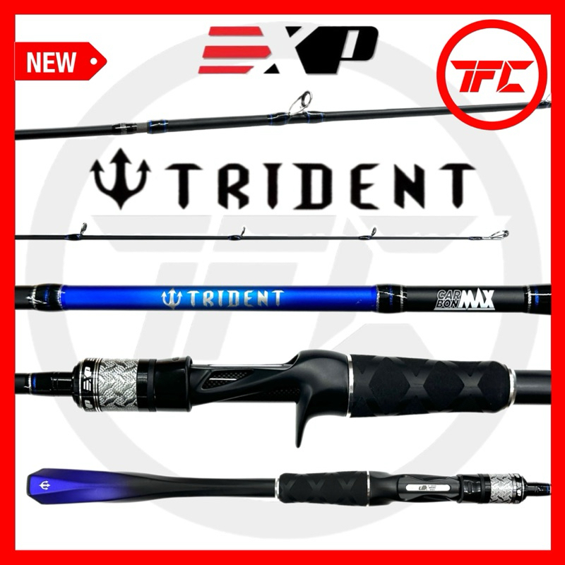 EXP TRIDENT ROD Baitcast & Spinning Fishing Rod BC Baitcasting Casting ...