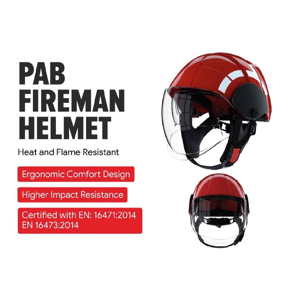 PAB Compact Fire Fighting Helmet Original Quality RED | Shopee Malaysia