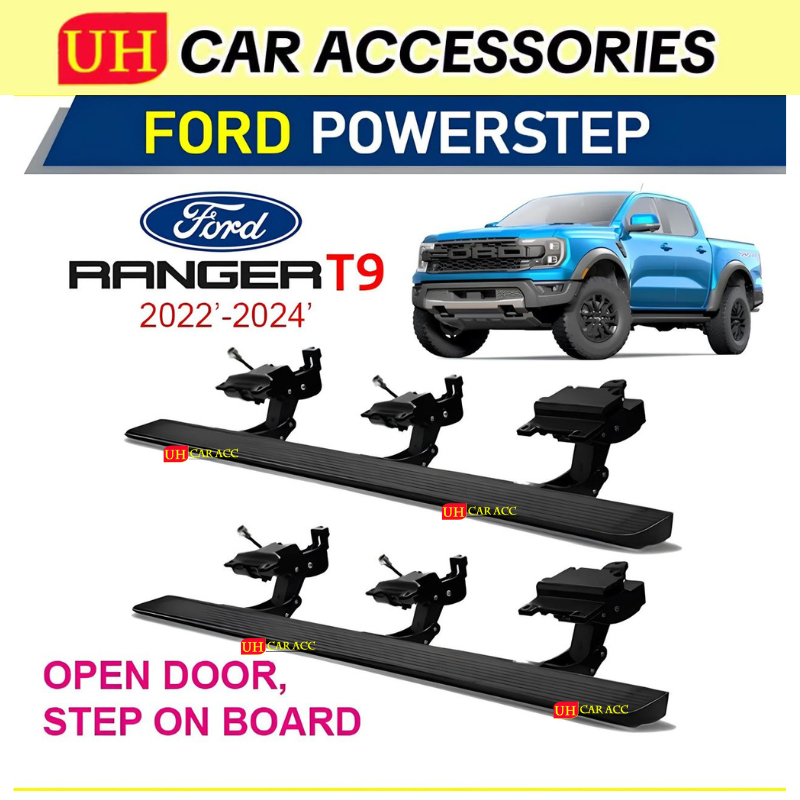 FORD RANGER T9 ALUMINIUM ALLOY POWER SIDE STEPS RETRACTABLE RUNNING ...