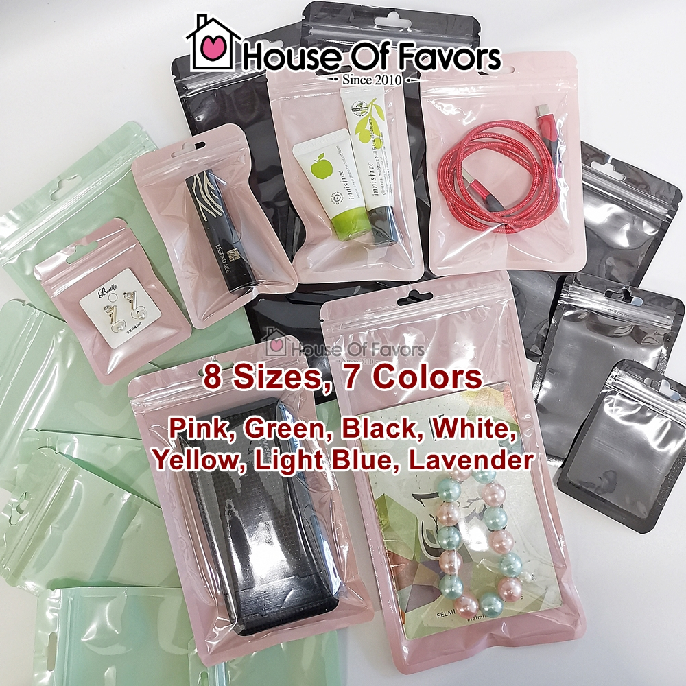 50pcs Full Transparent Window Color Ziplock Plastic Zipper Bag ...