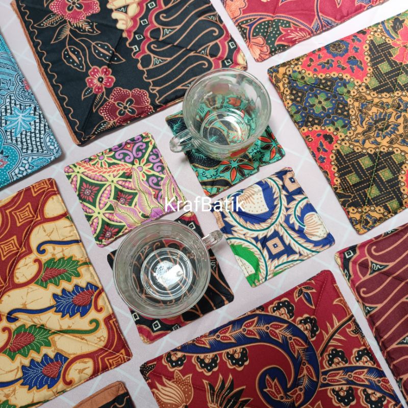 Coasters Batik Pelapik pinggan dan cawan sesuai untuk doorgift, goodies ...