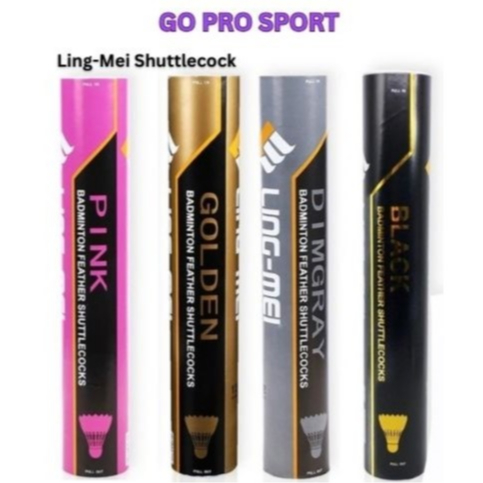 Ling-Mei Shuttlecock Badminton Black/ Dimgray / Golden/ Pink 100% ...