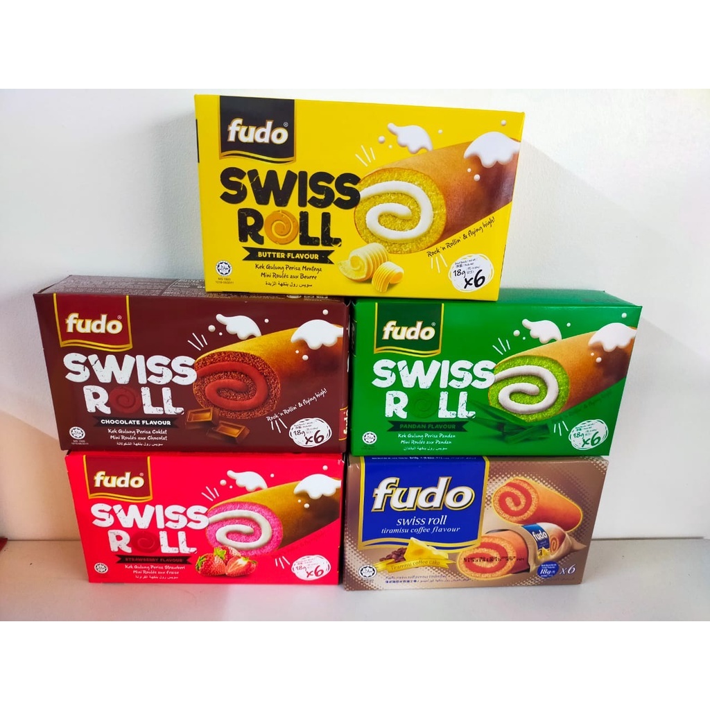 Fudo Swiss Roll Cake 18gm x 24s (4 Flavour) | Shopee Malaysia