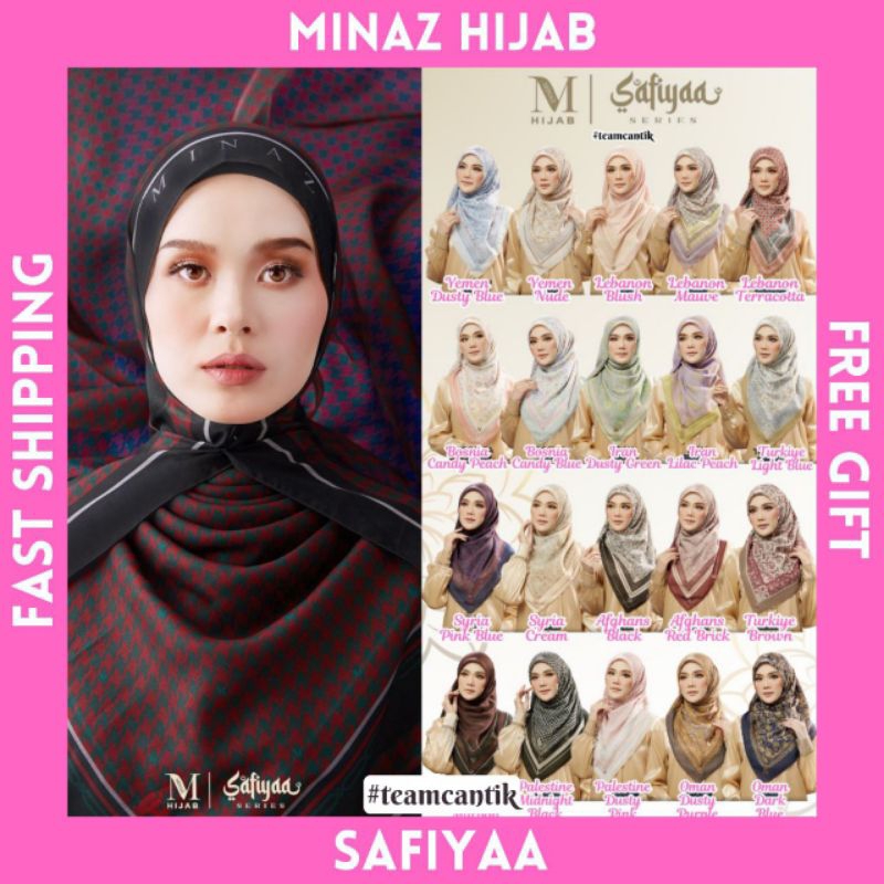 MINAZ HIJAB SAFIYAA SERIES WITH BROOCH | Shopee Malaysia