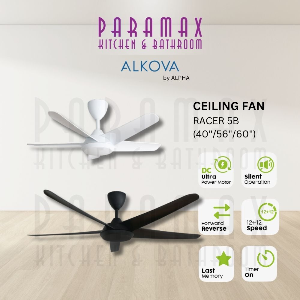 ALPHA Alkova Racer DC Motor Ceiling Fan 5 Blades (40"/56"/60") | Shopee ...