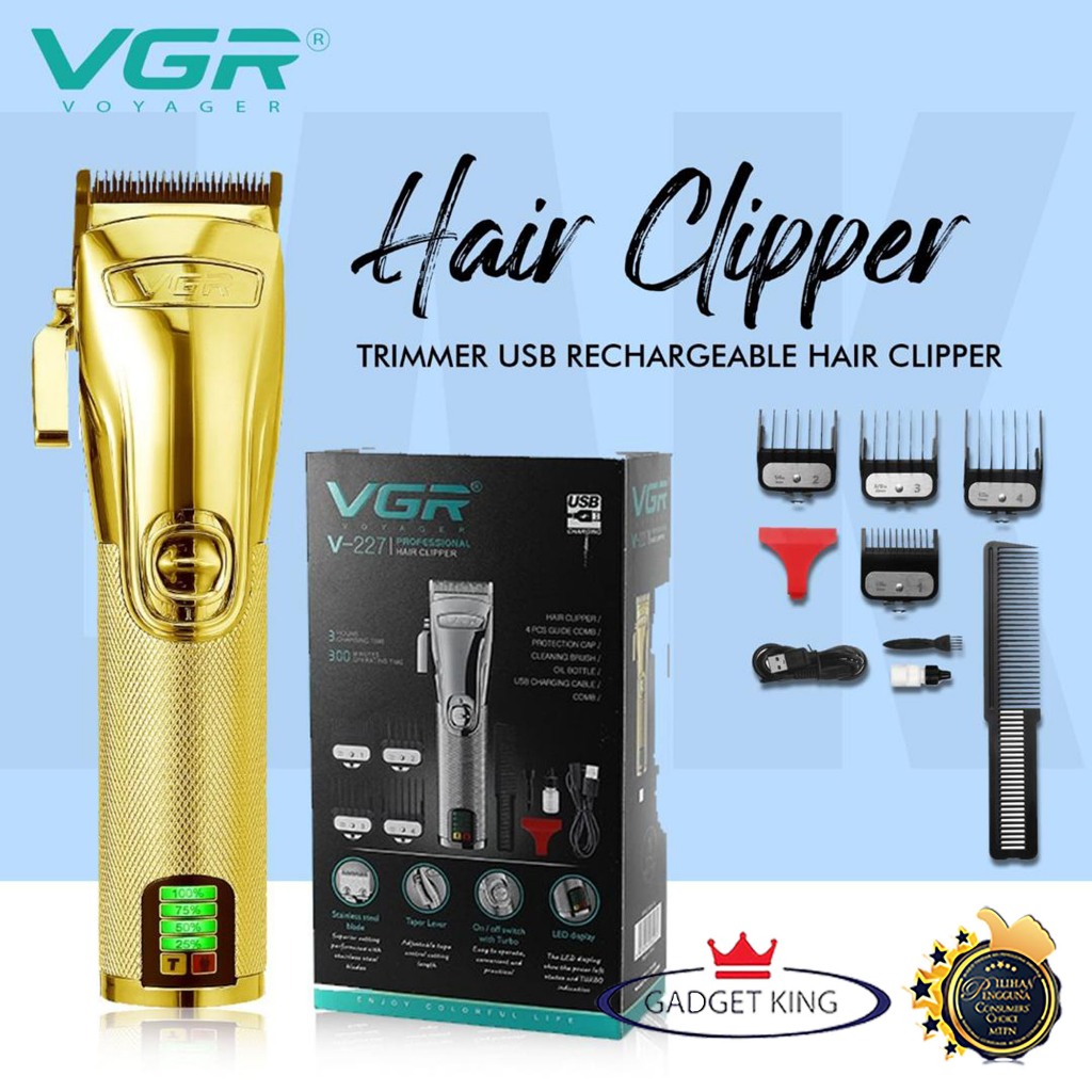 VGR V-227 Saloon Series Hair Clipper Full Metal Body Professional ...
