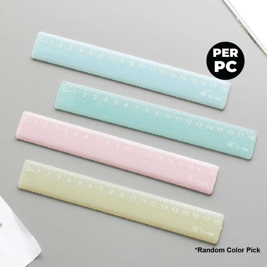 YASI Semi Transparent Plastic Ruler - 18CM (YS-638) Muji Style Pembaris ...