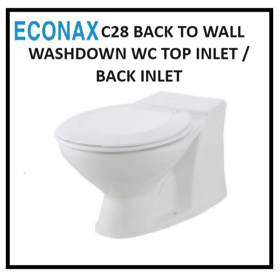 MANGKUK TANDAS ECONAX C28 BACK TO WALL WASHDOWN TOP INLET / BACK INLET WC | Shopee Malaysia