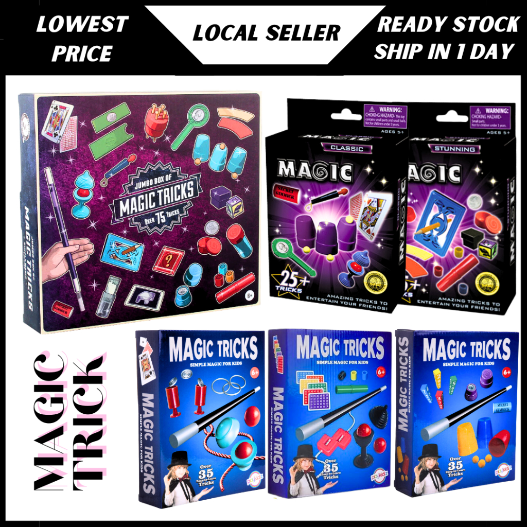Magic Trick Set Jumbo Box Fun Games Kids Toys Props Easy Magic Over 35 ...