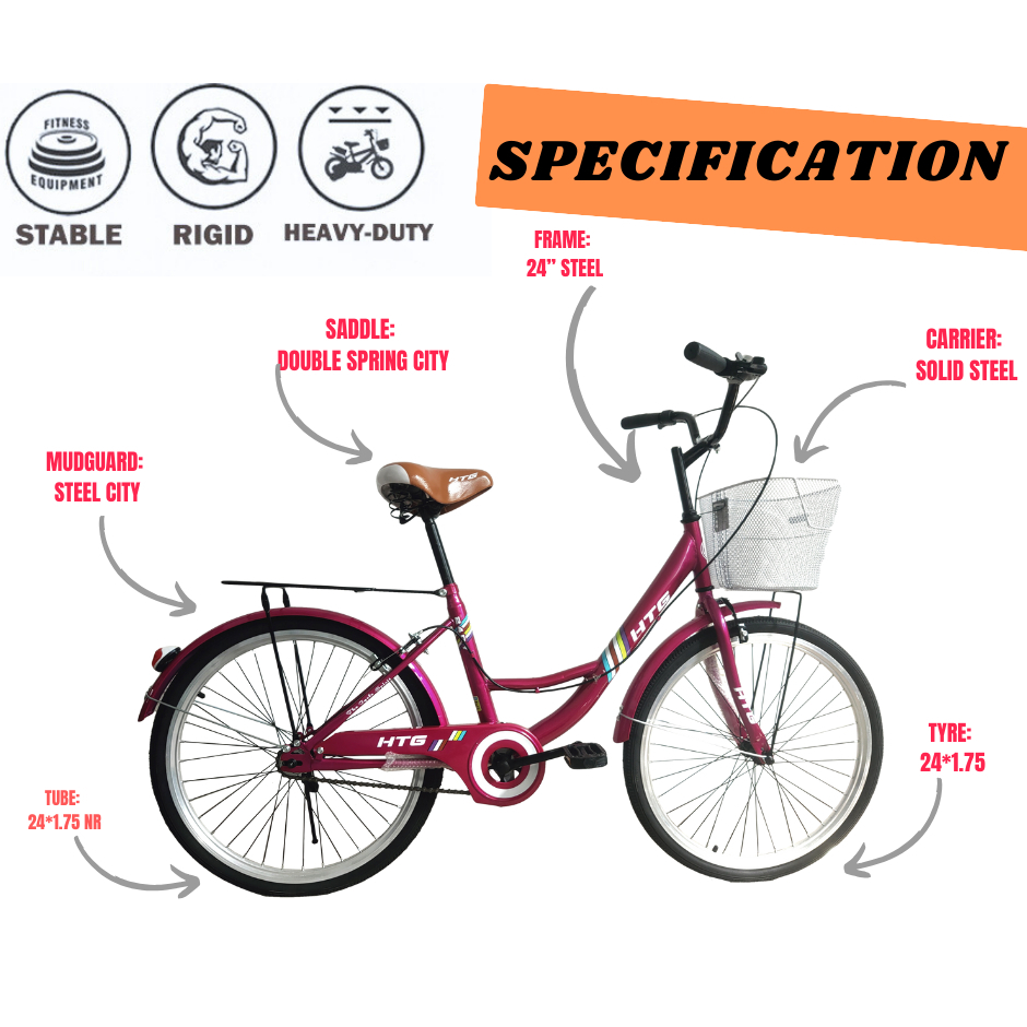 READY STOCK 24''DY BIKE,ALLOY RIM BASKET BASIKAL ADA BAKUL BASIKAL MURAH DARI KILANG BASIKAL ...