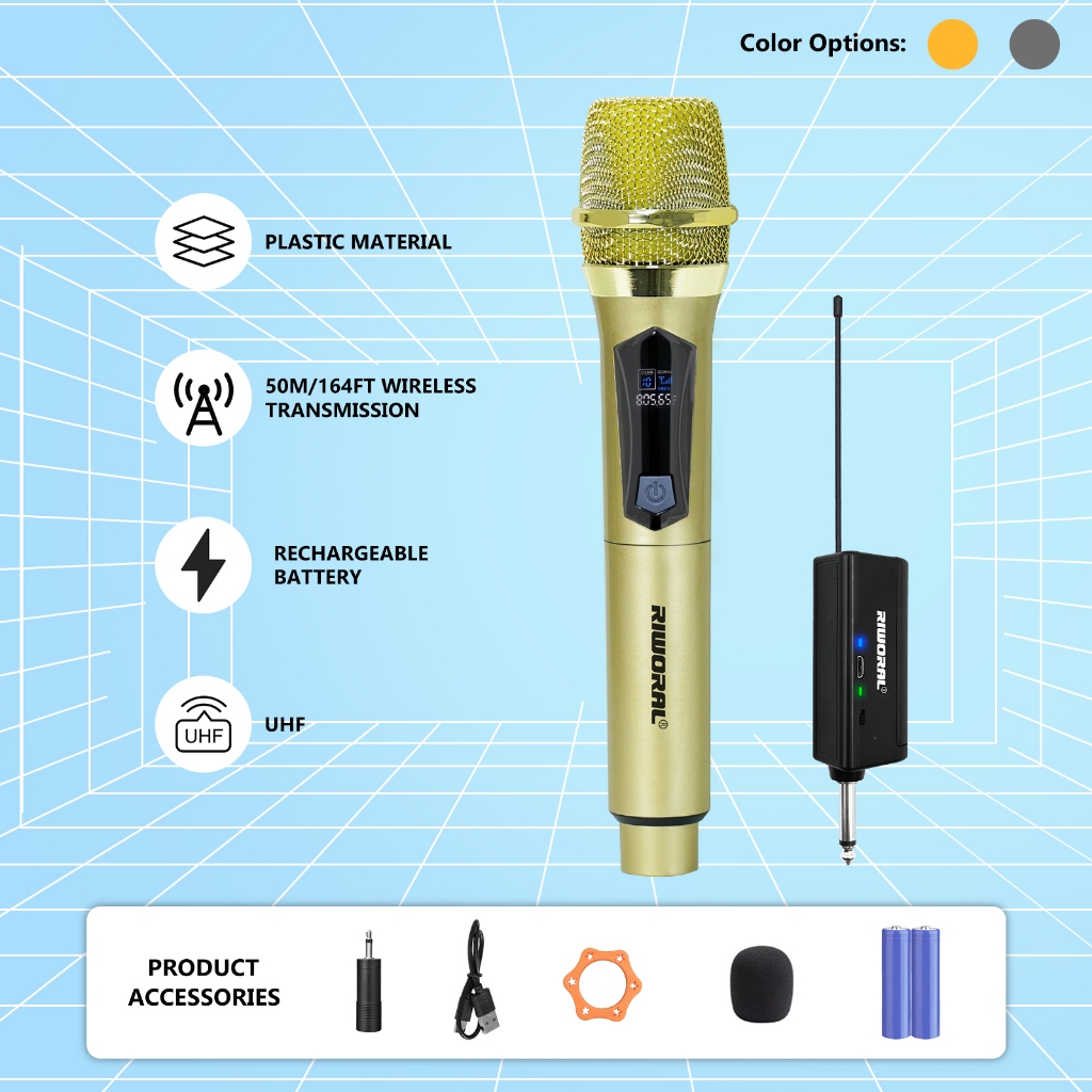microphone wireless profesional chargeable mic karaoke original HD mike ...