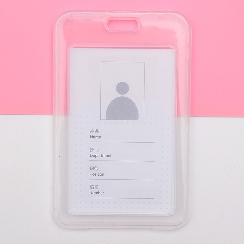 Transparent ID Holder Colored Plastic Hard Case with Lanyard Name Batch ...