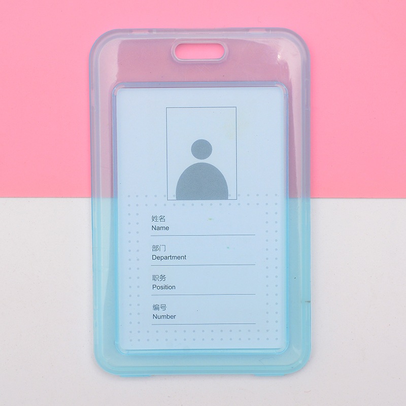 Transparent ID Holder Colored Plastic Hard Case with Lanyard Name Batch ...