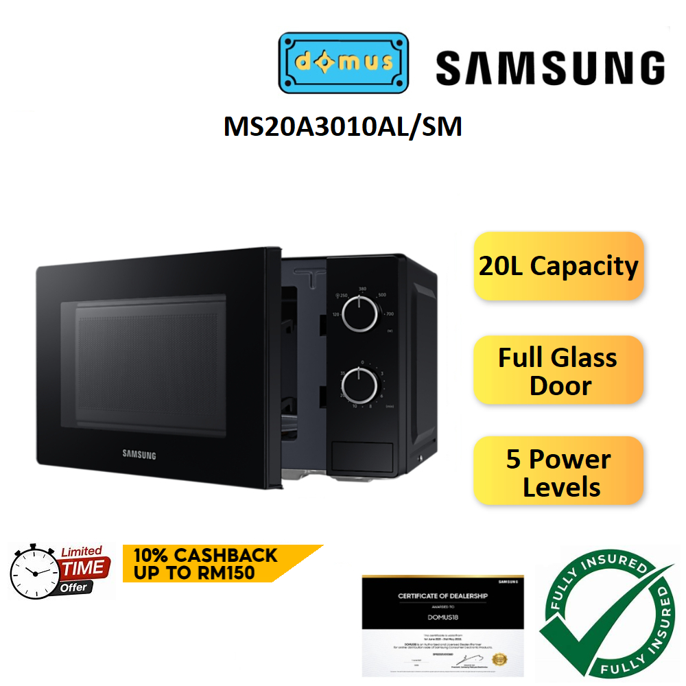 Samsung Solo Microwave Oven 20L / 23L With Quick Defrost Easy Clean Mikrowave 微波炉 MS23K3513AK/SM ...
