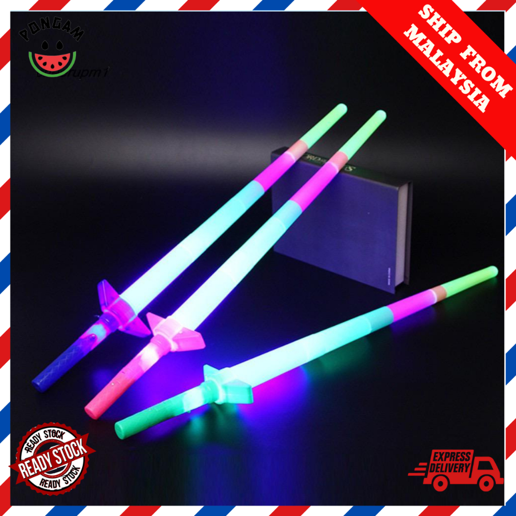 Rainbow LED Extendable Light Up Kid Toys Wands Sticks Party Children ...