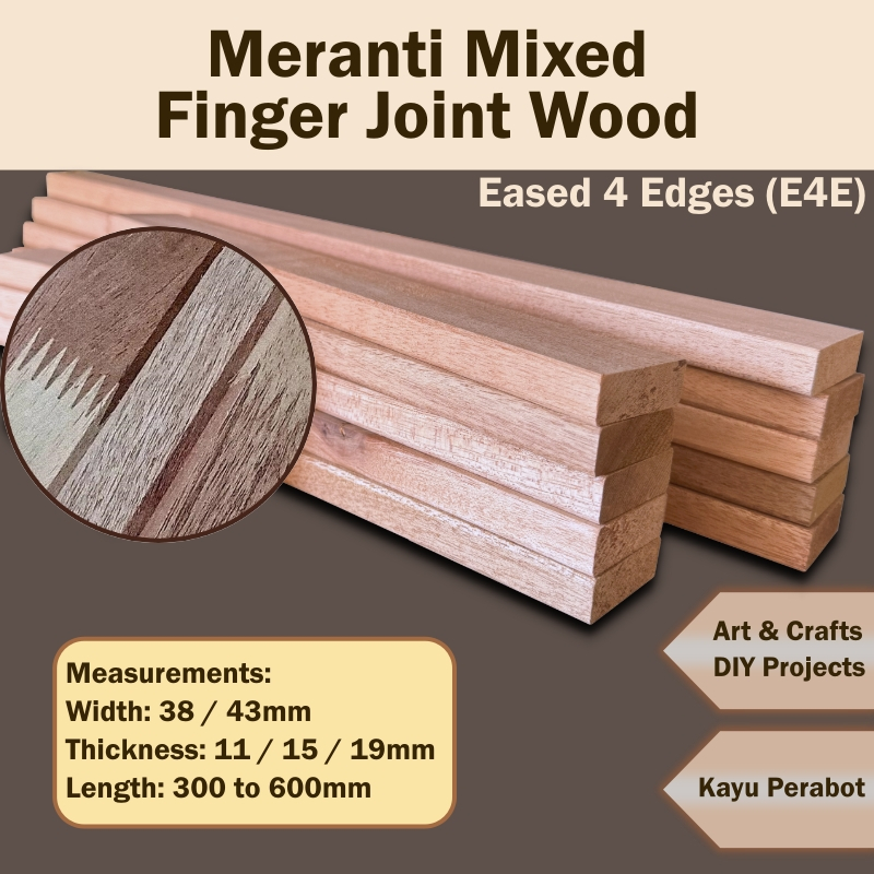 Wood [11/15/19 x 43mm] Round End Finger Joint Wood for Art & Craft DIY ...
