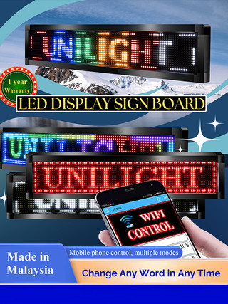 PAPAN TANDA PAPARAN LED DISPLAY SIGN BOARD Multi-Color Single Color ...
