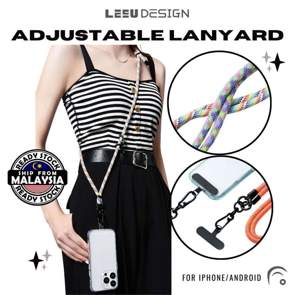 LEEU FASHION Lanyard Adjustable for Mobile Smart Phone with 160cm ...