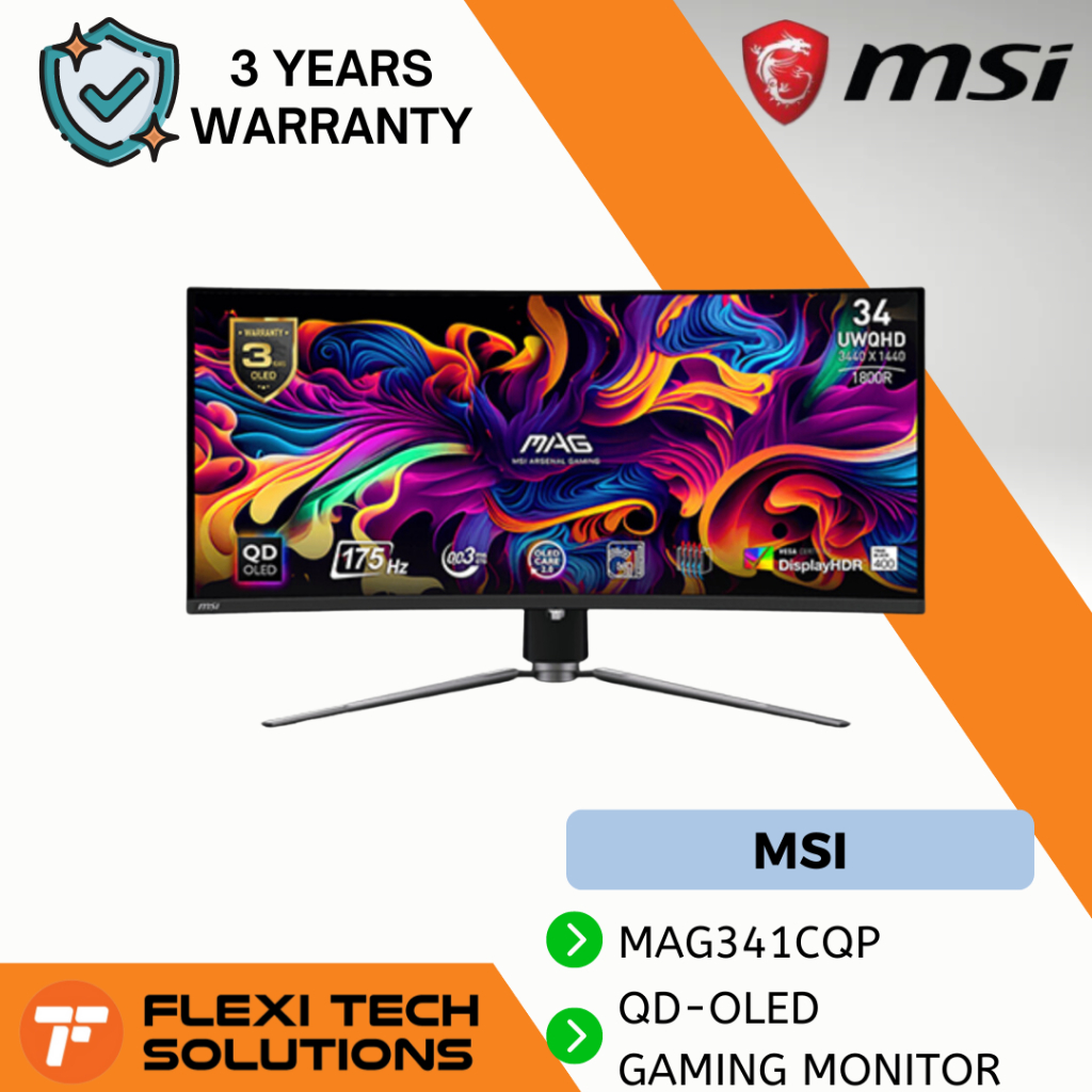 Flexi Tech MSI MAG341CQP 3440x1440 (UWQHD) QD-OLED Gaming Monitor | Shopee Malaysia