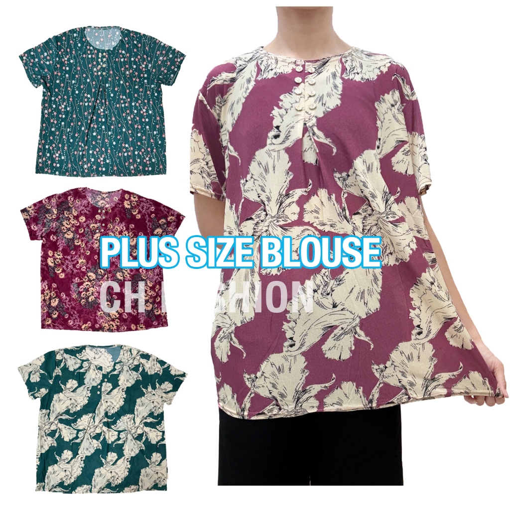 Women PLUS SIZE Blouse Big Size Blouse Baju Wanita Saiz Besar Blouse ...