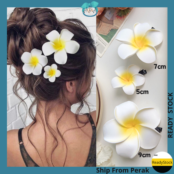 AIDA 3pcs Flower Wedding 5/7/9cm Plumeria Hawaiian Flower Hair Pin Hair ...