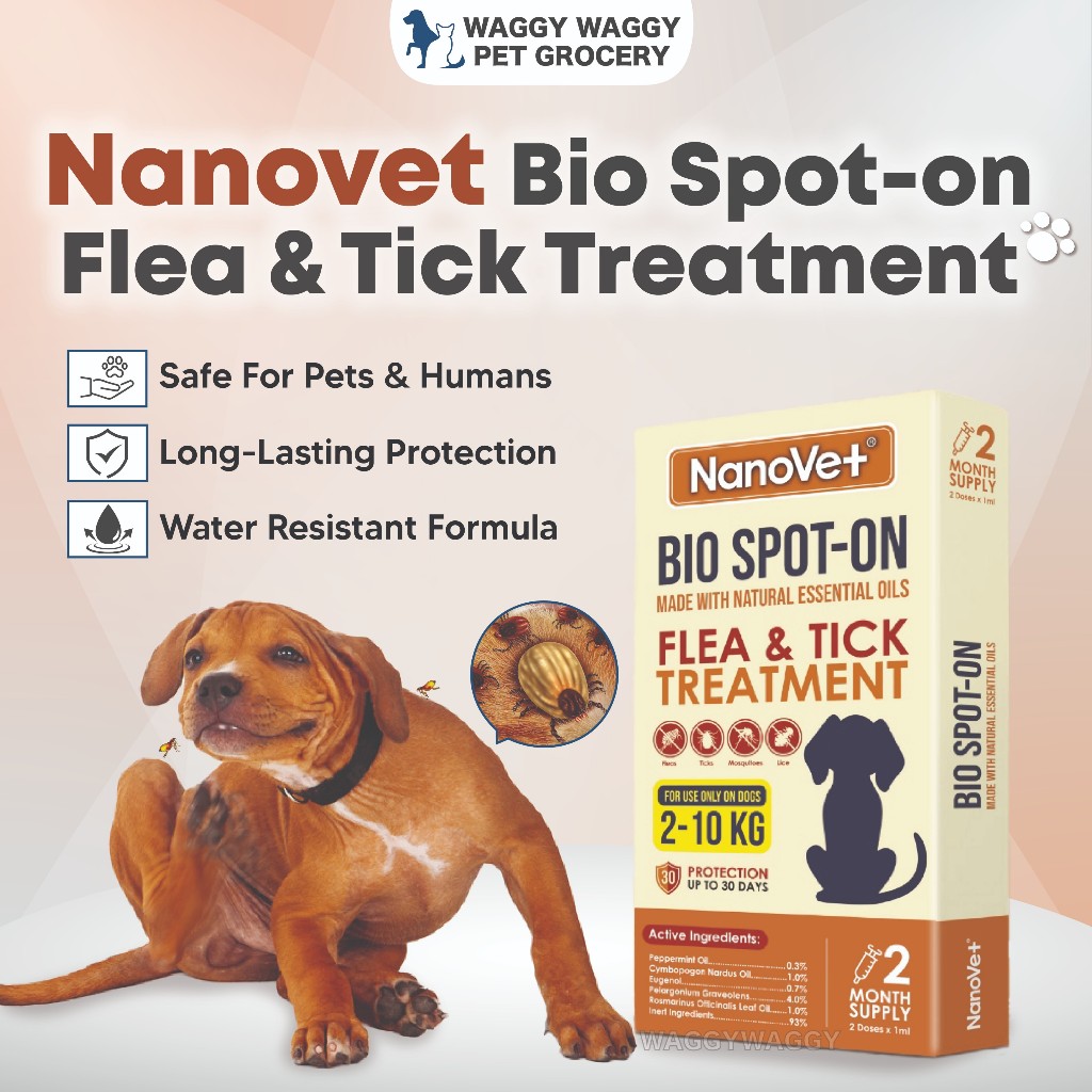 WaggyWaggy Nanovet Bio Spot-On Flea and Tick Treatment For Dog | Shopee ...