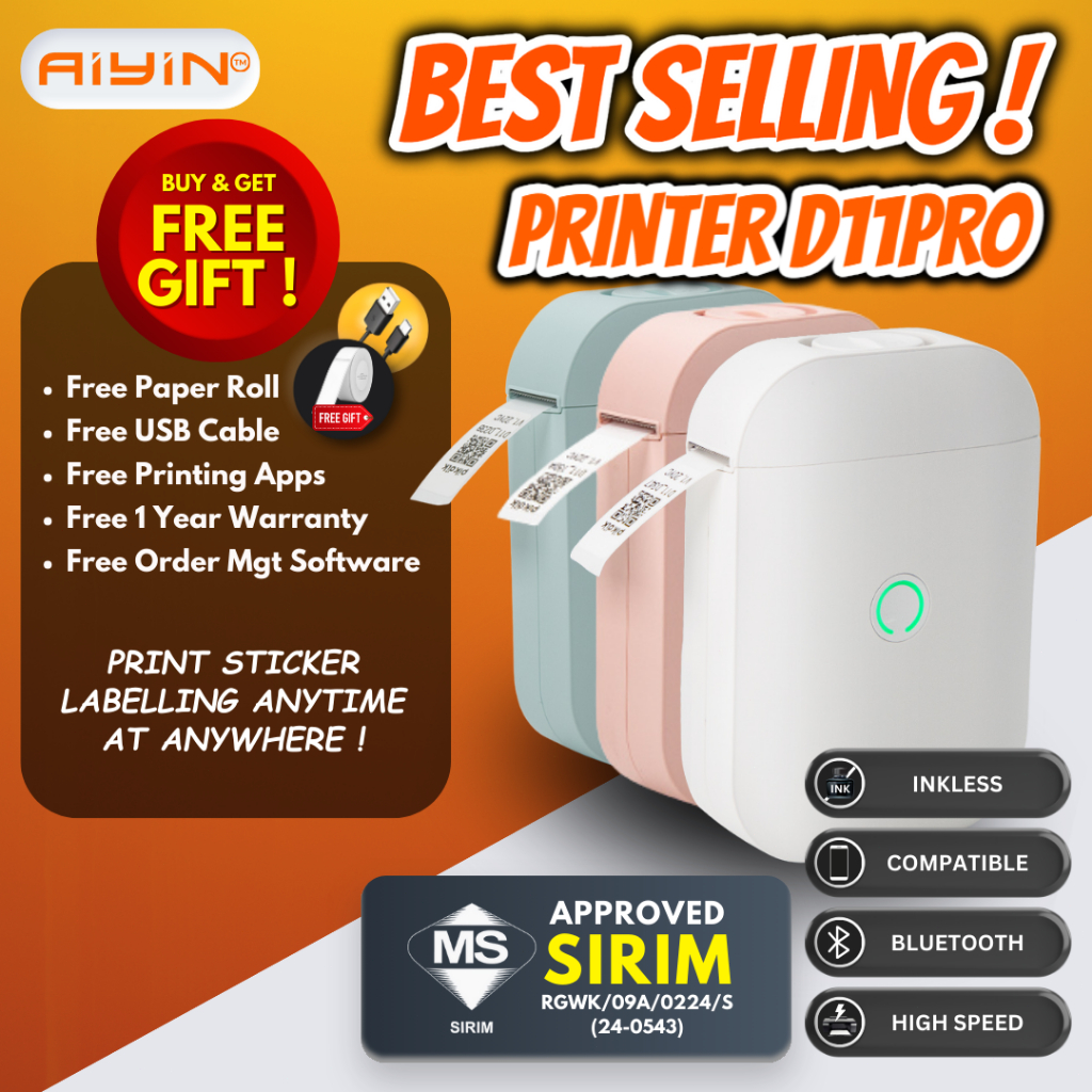 Mini Printer Pocket Printer Thermal Printer Portable Printer Mini Label Printer Small Printer
