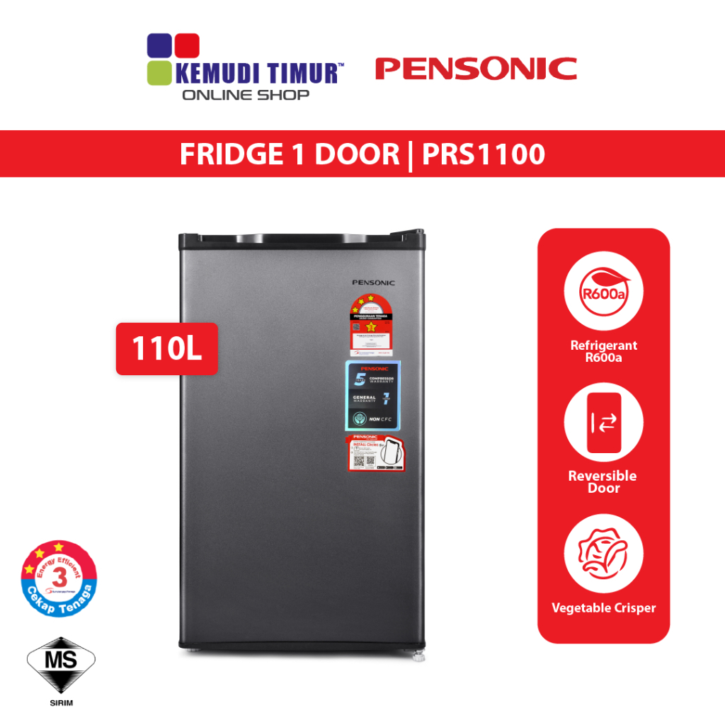 PENSONIC FRIDGE 1DOOR PETI 1 PINTU 110L | PRS1100 | Shopee Malaysia