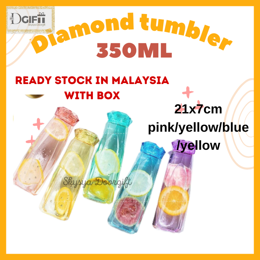 Bottle Diamond Glass Bottle 350ml Botol Air Gelas Wate Gift Souvenir ...