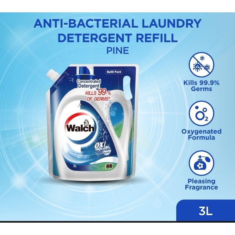 Walch OXI Clean Anti-bacterial Concentrated Laundry Detergent (Pine) 3L ...