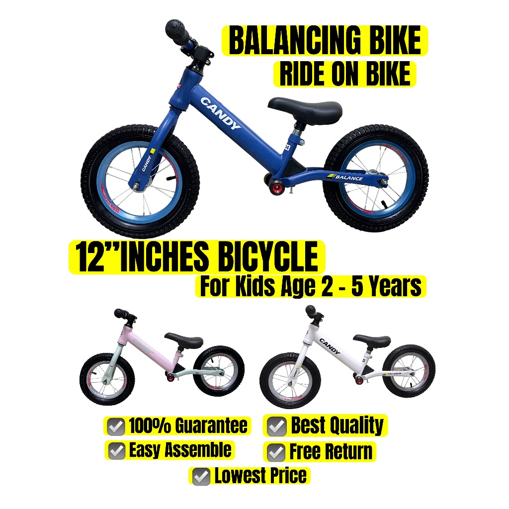 CANDY 90% CBU SIAP PASANG BALANCE PUSH RIDE ON BIKE BICYCLE 12" INCH ...