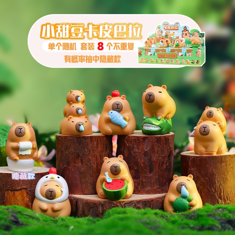 203 Sweet Capybara Blind box Toys Figure model Resin Crafts - Mainan ...