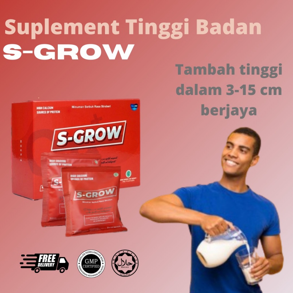 SUSU S GROW CALSIUM HIGHT UP UBAT TINGGI BADAN TAMBAH TINGGI 3-14CM ...