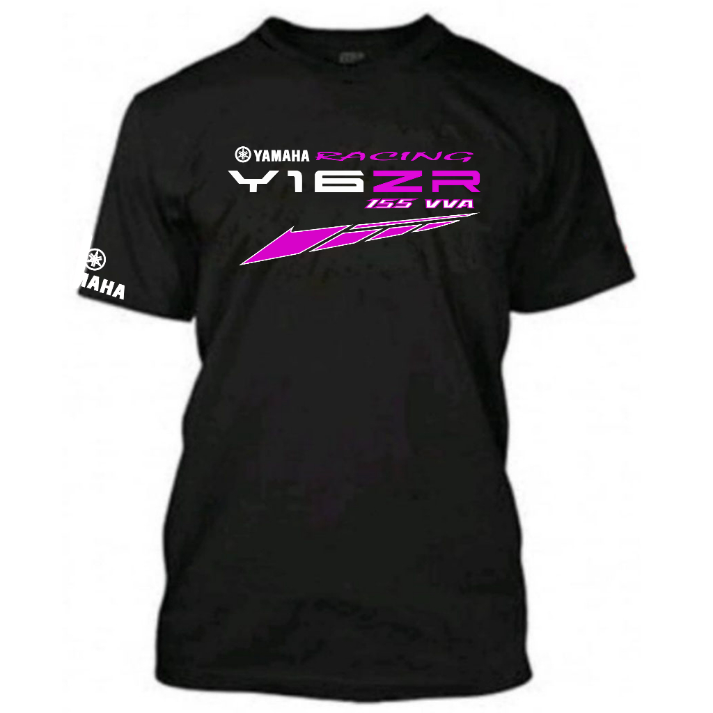 Baju Ride Y16ZR Rider Lengan Pendek/panjang 100% Cotton Hitam | Shopee ...