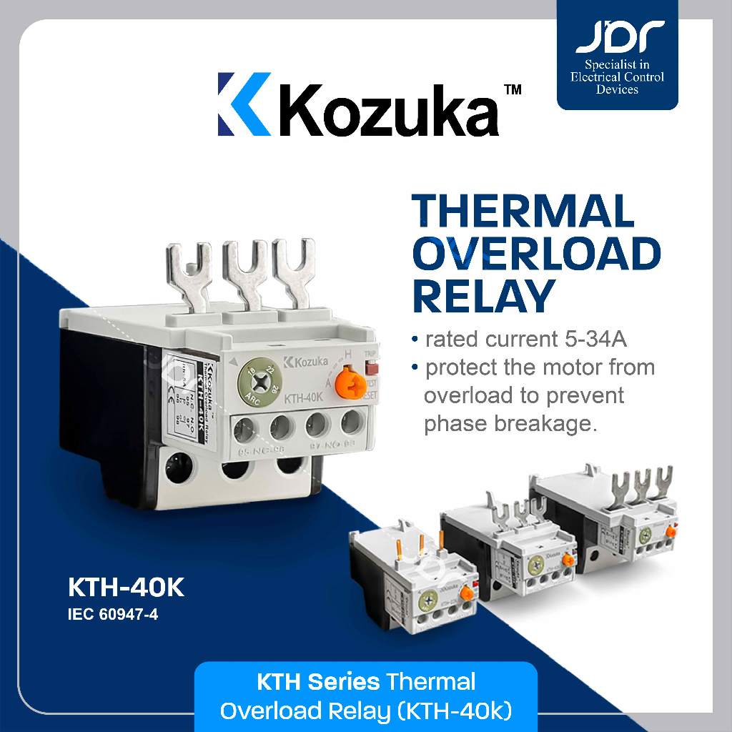 Kozuka Thermal Overload Relay - for Kmc Series Ac Contactors, KTH-40K ...