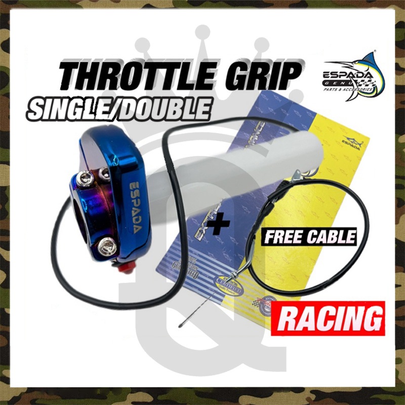 ESPADA TITANIUM FAST THROTTLE RACING HANDLE GRIP FREE CABLE UNIVERSAL ...