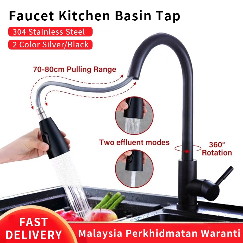 🇲🇾💖Paip Sinki Dapur Stainless Steel Kitchen Basin Sink Faucet 2 ...