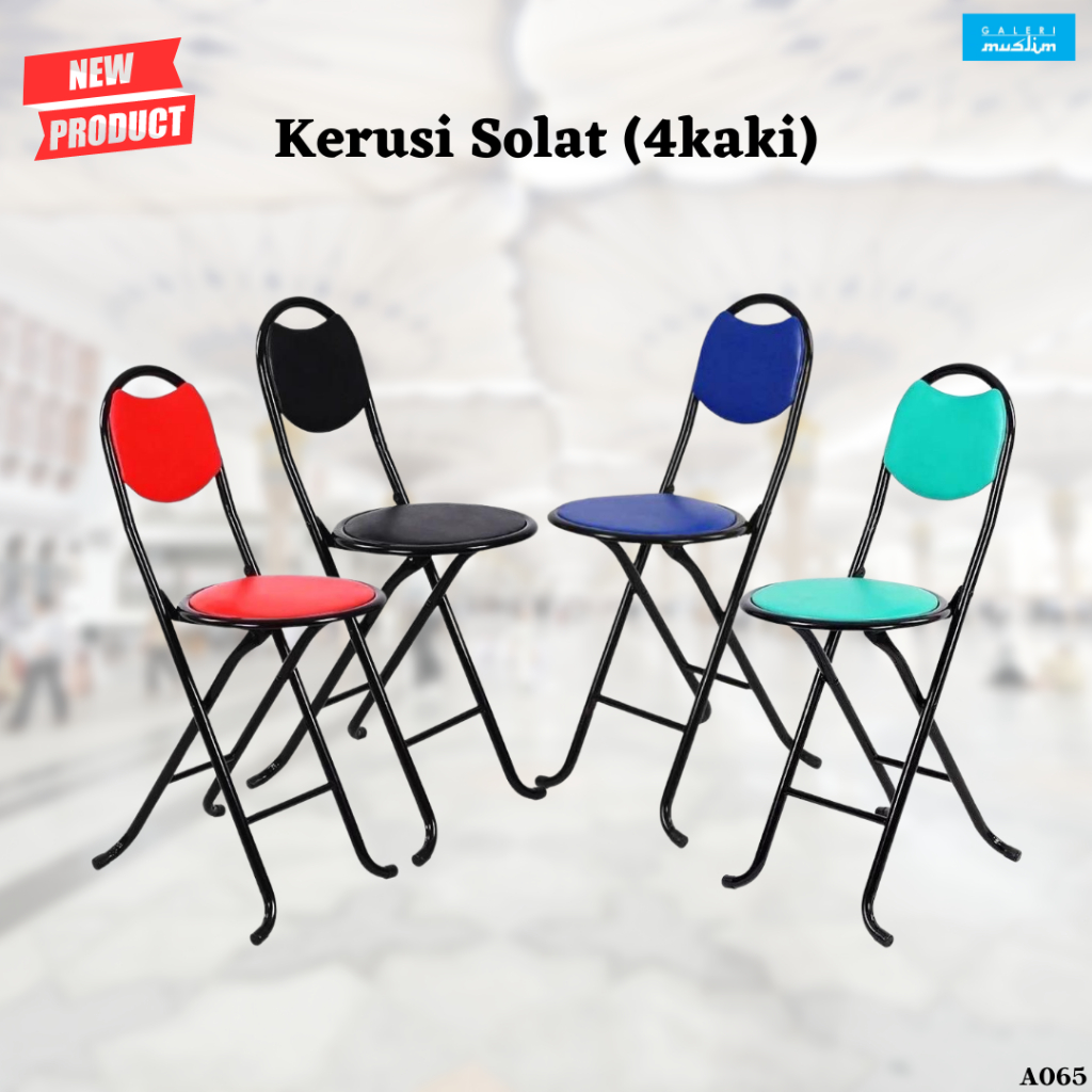 KERUSI SOLAT 32.5*40*73 l Kerusi Lipat l Kerusi Kuliah 4 kaki l Kerusi ...