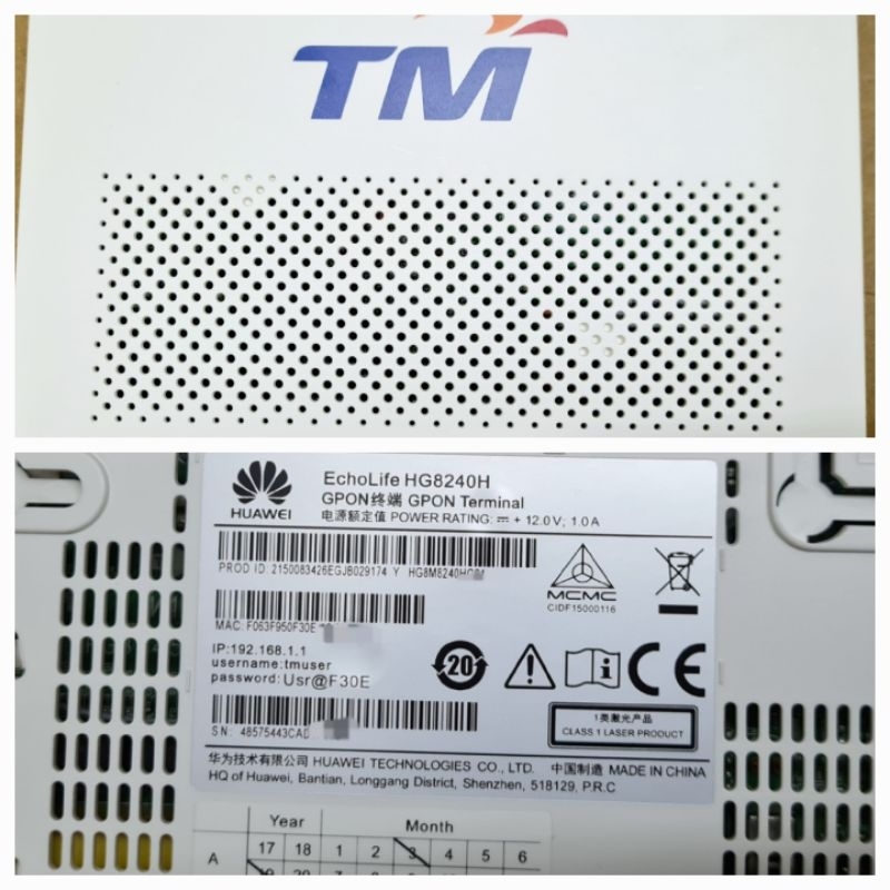 Huawei EchoLife HG8240H5 GPON Terminal Fibre Optic MODEM | Shopee Malaysia