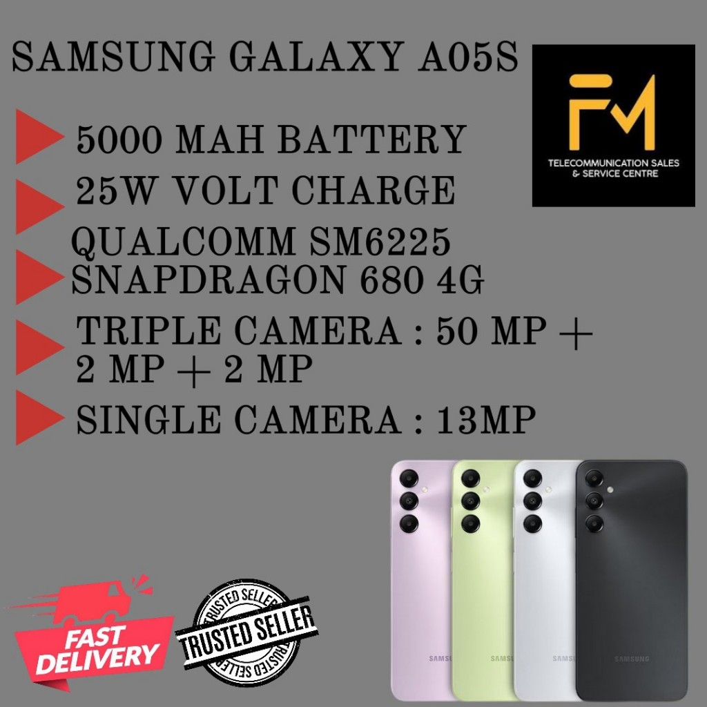 SAMSUNG GALAXY A05S NEW SET WITH BOX AND ONE YEAR WARRANTY | Shopee ...
