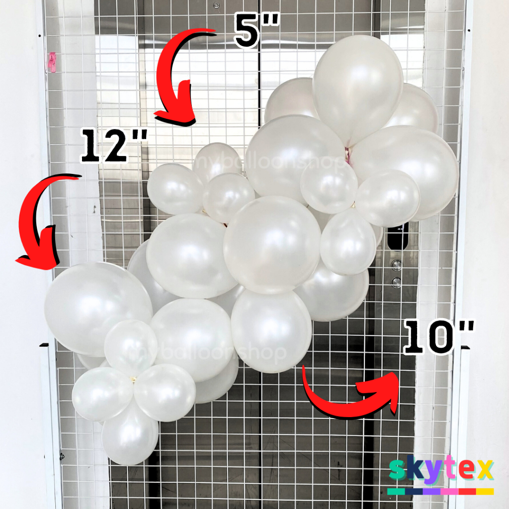 SKYTEX - METALLIC WHITE Color Balloons (SKX) | Shopee Malaysia