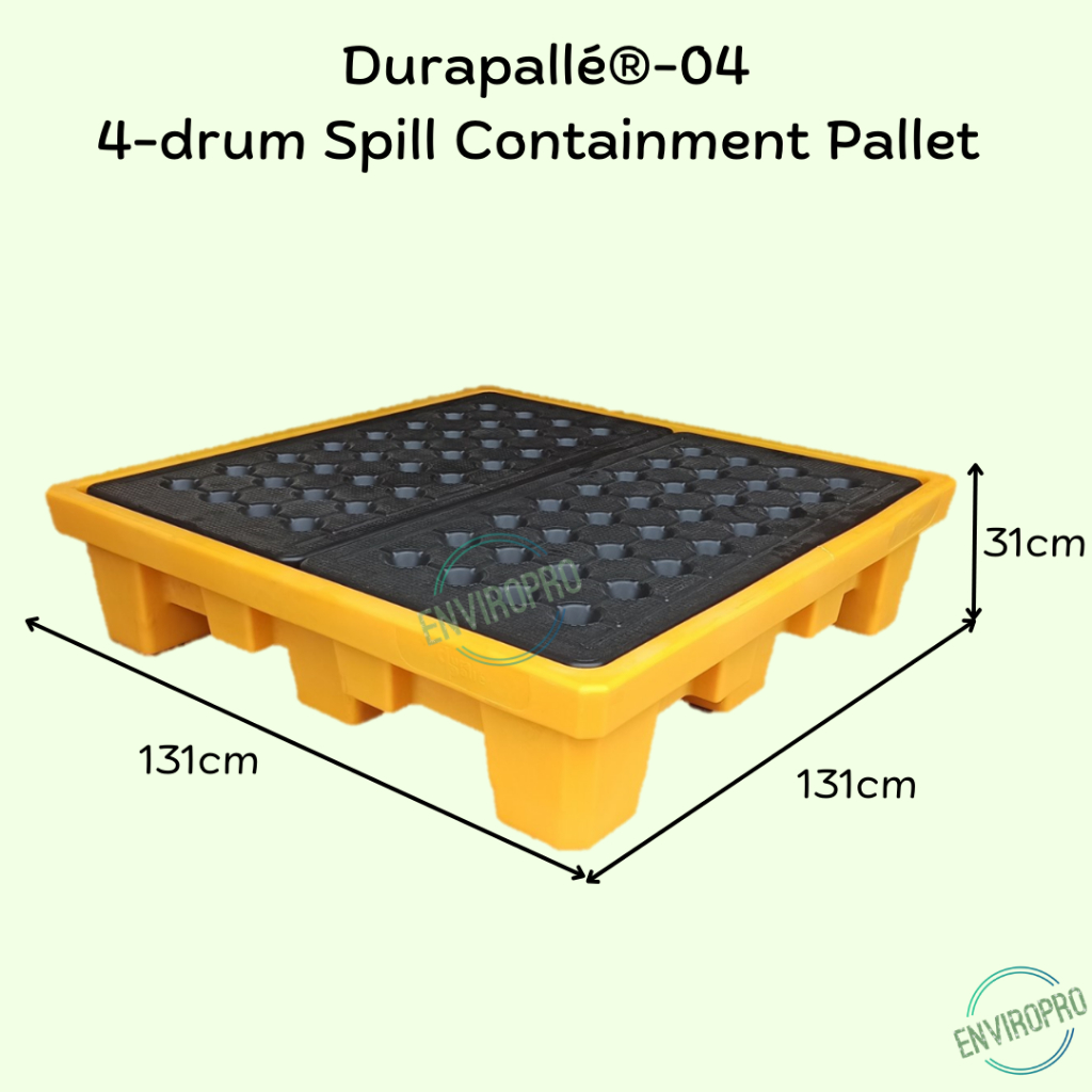 Durapallé® 4-drum 4-Way Spill Containment Pallet - SIRIM Tested For ...