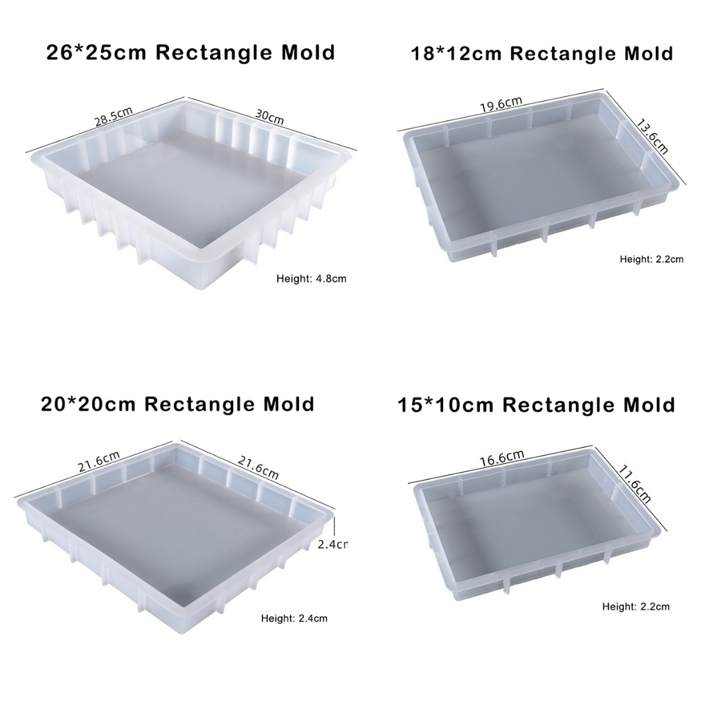 15-26cm Large Rectangle Mold Silicone Mold for Epoxy Resin | Shopee ...