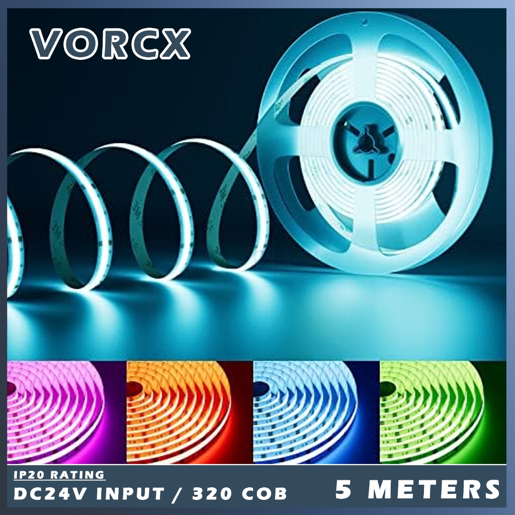 TT1 DC24V COB LED Strip Light 5m Red Purple Blue Ice Blue Green Golden ...
