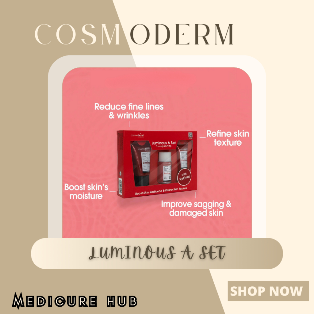(SKINCARE) COSMODERM LUMINOUS A SET WITH RETINOL | SET SKINCARE 3 DALAM ...